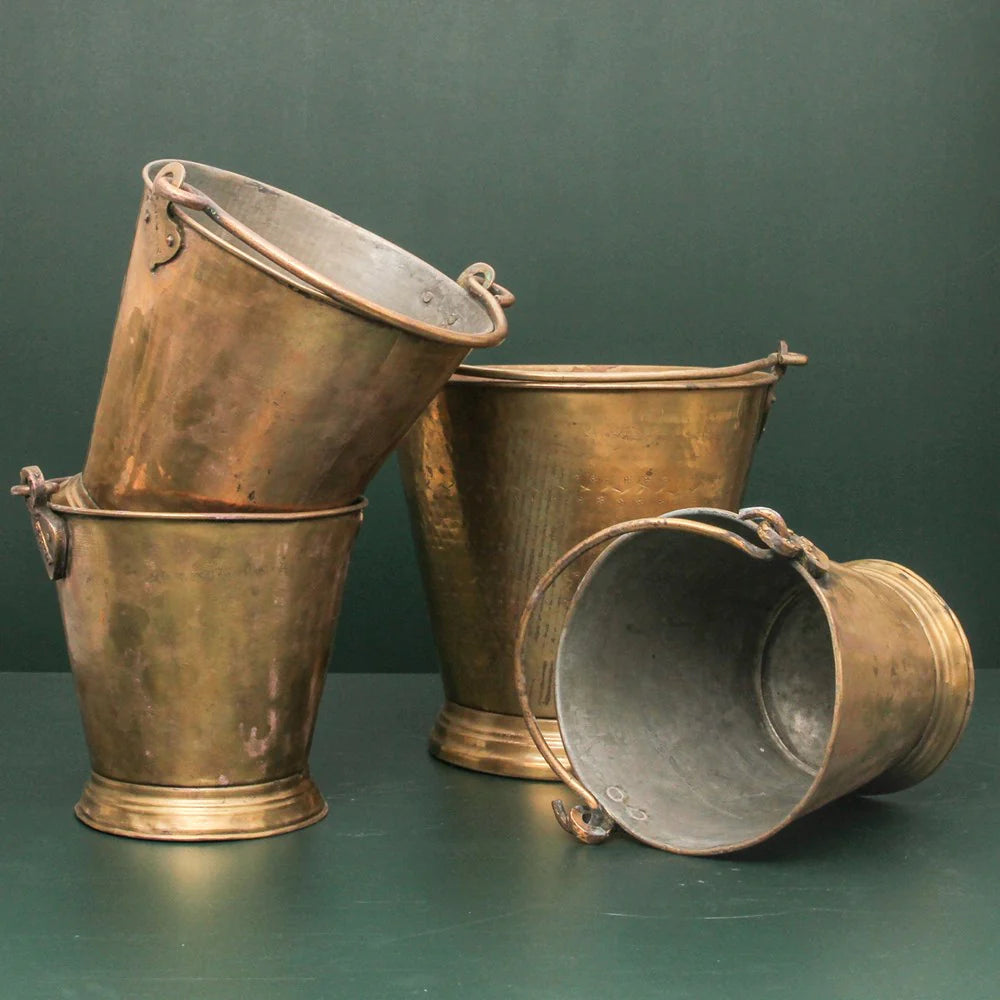 Brass Buckets From India Vintage Iron Indian Farm Buckets Jardinopia